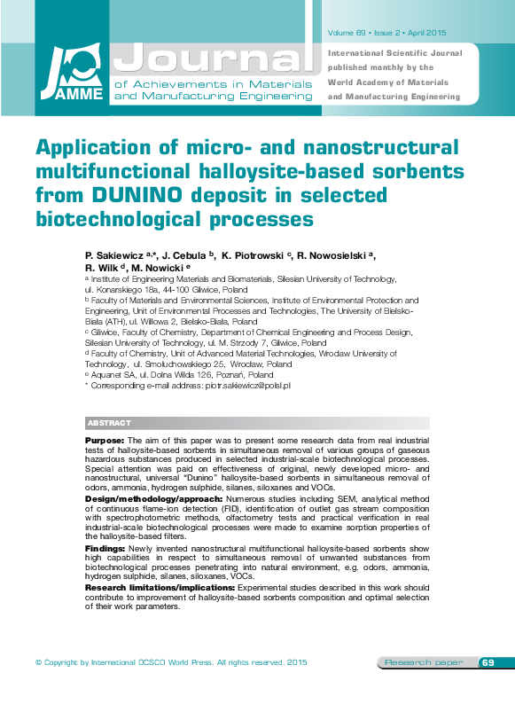 (PDF) Application of micro- and nanostructural multifunctional halloysite-based sorbents from ...