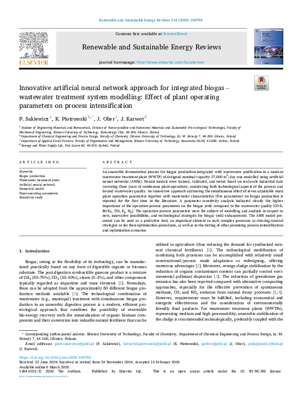 (PDF) Innovative artificial neural network approach for integrated biogas – wastewater treatment ...