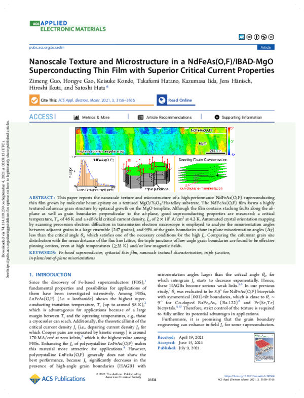 (PDF) Nanoscale Texture and Microstructure in a NdFeAs(O,F)/IBAD-MgO Superconducting Thin Film ...