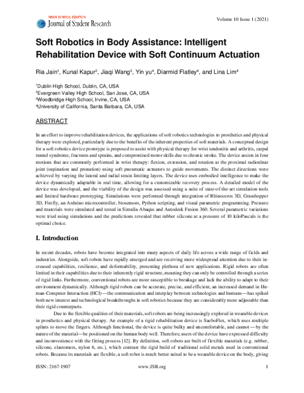 (PDF) Soft Robotics in Body Assistance: An Intelligent Rehabilitation ...