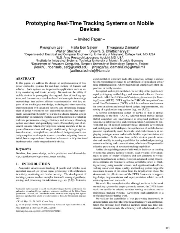 (PDF) Real-Time Tracking Systems on Mobile Devices