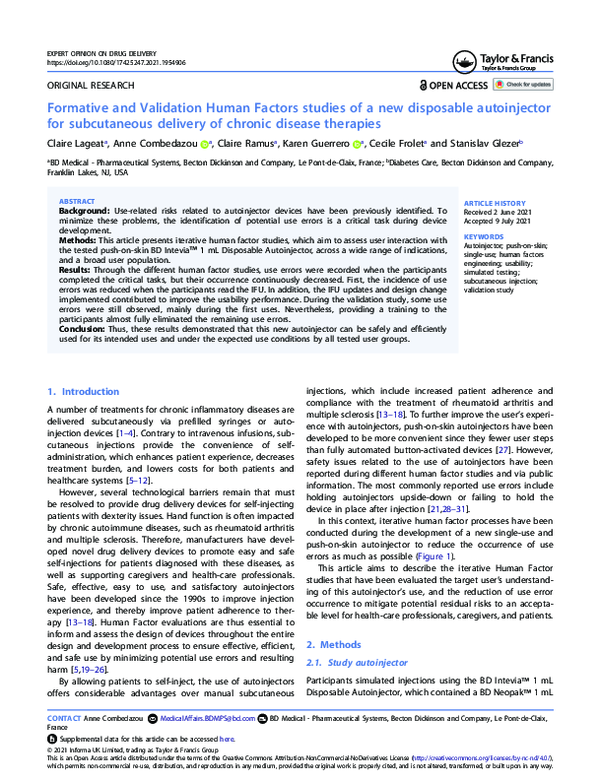(PDF) Formative and Validation Human Factors studies of a new ...