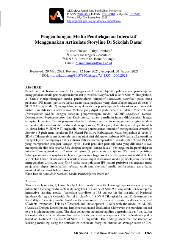 (PDF) Pengembangan Media Pembelajaran Interaktif Menggunakan Articulate Storyline Di Sekolah ...