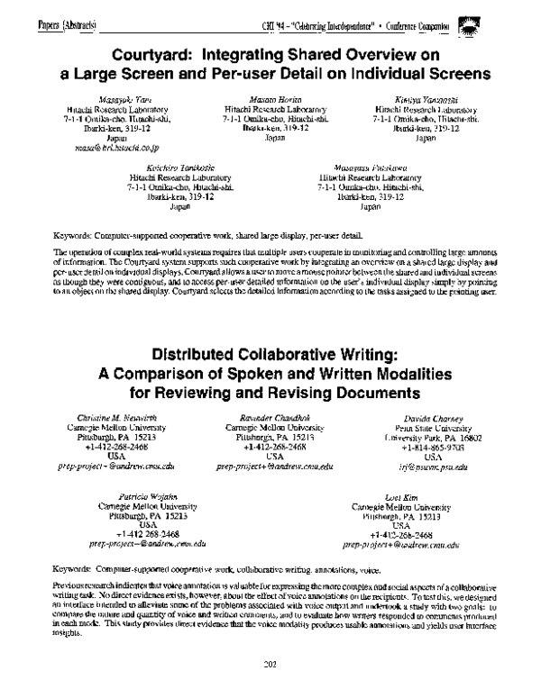 (PDF) Distributed collaborative writing