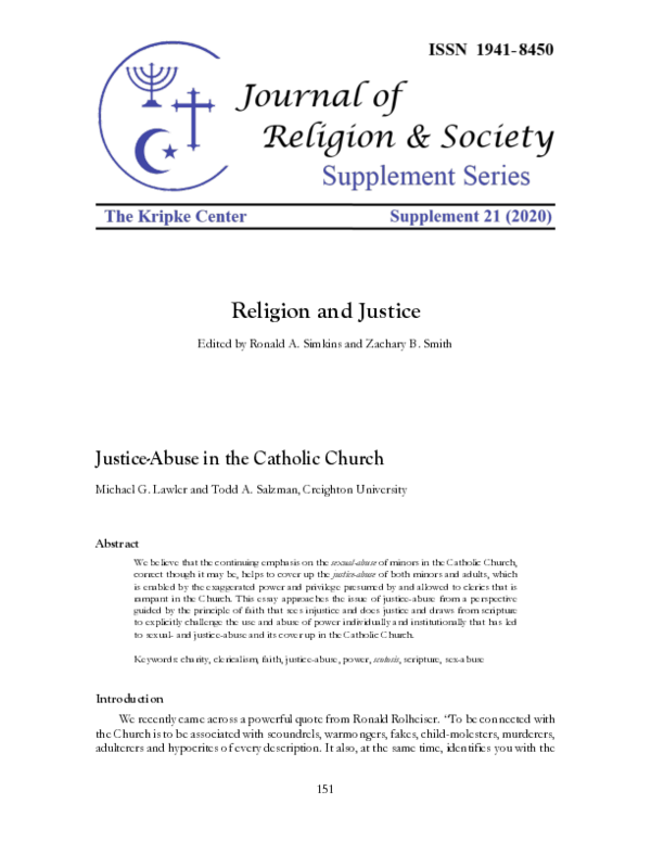 (PDF) Justice-Abuse in the Catholic Church