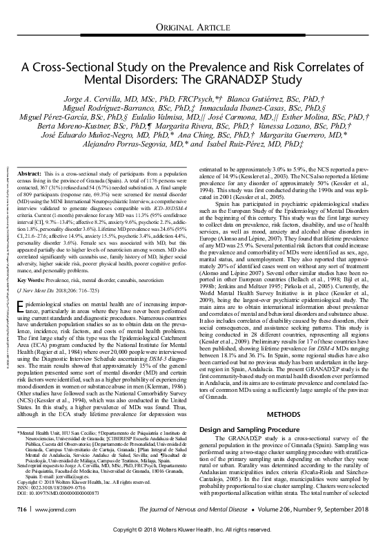 (PDF) A Cross-Sectional Study on the Prevalence and Risk Correlates of ...