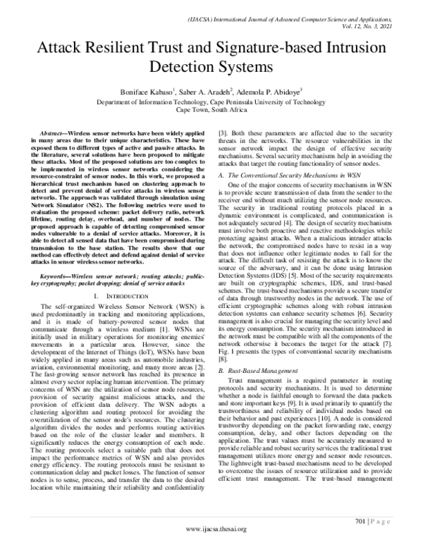 Pdf Attack Resilient Trust And Signature Based Intrusion Detection