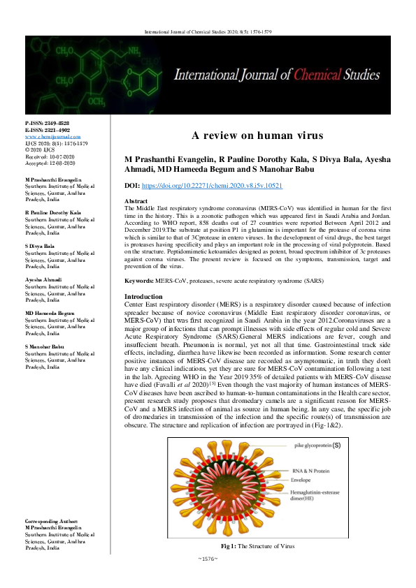 (PDF) A review on human virus