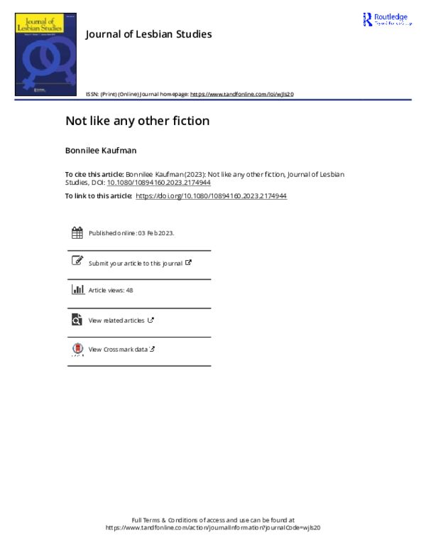 (PDF) Not like any other fiction