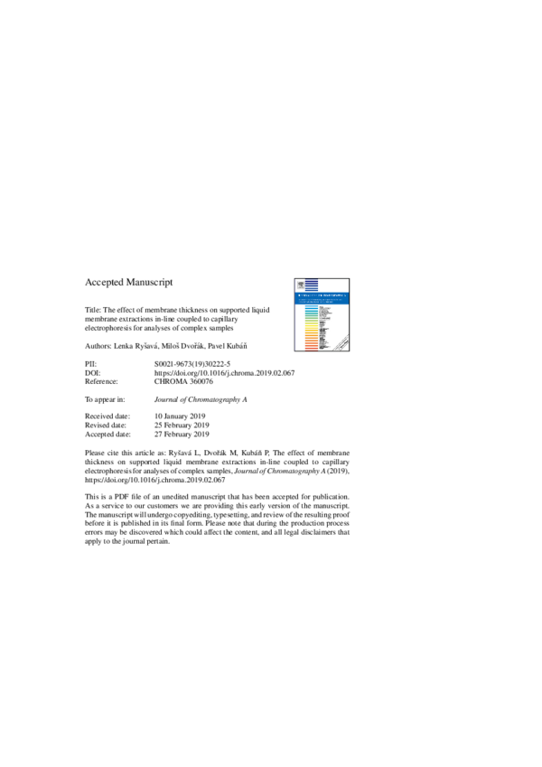 (PDF) The effect of membrane thickness on supported liquid membrane ...