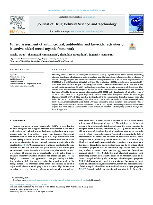 (PDF) In vitro assessment of antimicrobial, antibiofilm and larvicidal ...