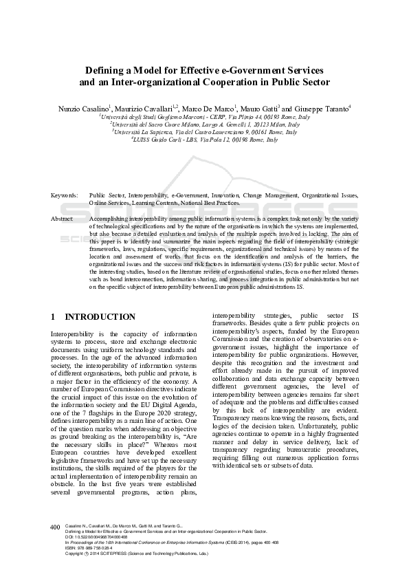 (PDF) Defining a Model for Effective e-Government Services and an Inter ...