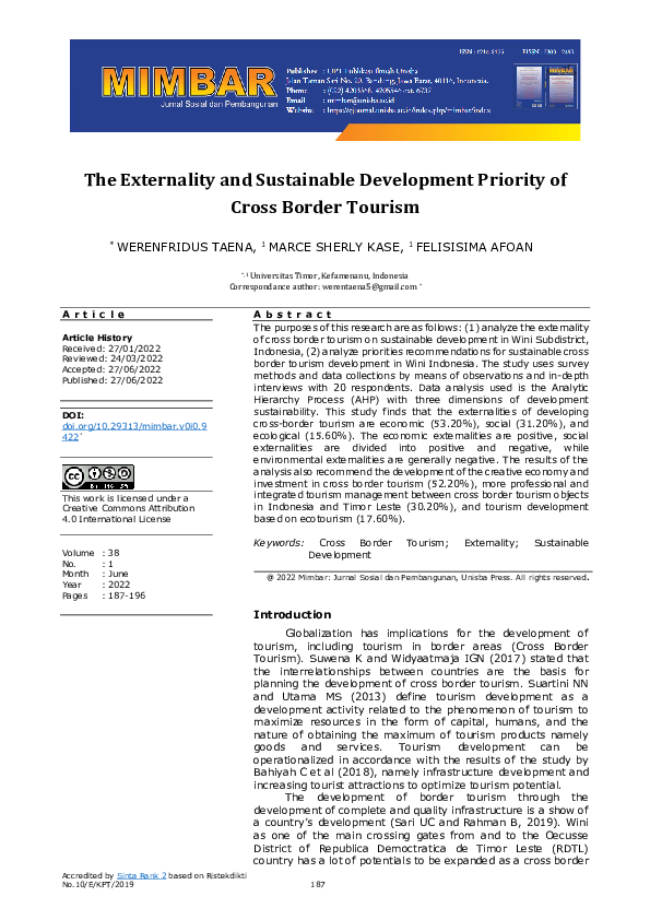 (PDF) The Externality and Sustainable Development Priority of Cross ...