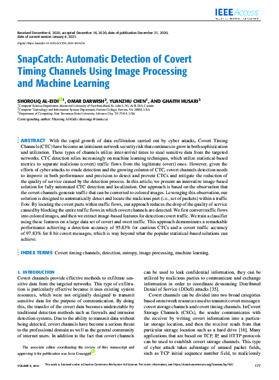 (PDF) SnapCatch: Automatic Detection of Covert Timing Channels Using Image Processing and ...