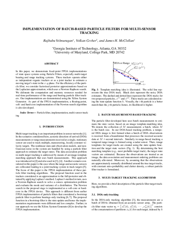 Pdf Implementation Of Batch Based Particle Filters For Multi Sensor