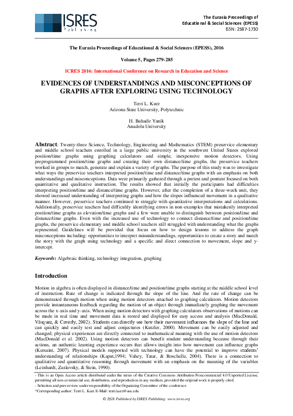 (PDF) Evidences of Understandings and Misconceptions of Graphs After ...
