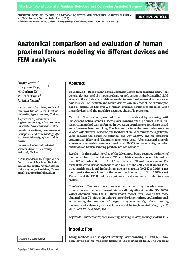 (PDF) Anatomical comparison and evaluation of human proximal femurs ...