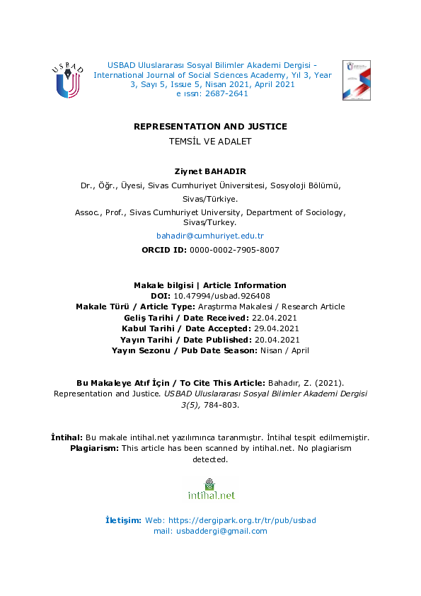 (PDF) Representation and Justice