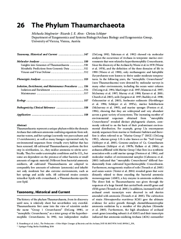 (PDF) The Phylum Thaumarchaeota