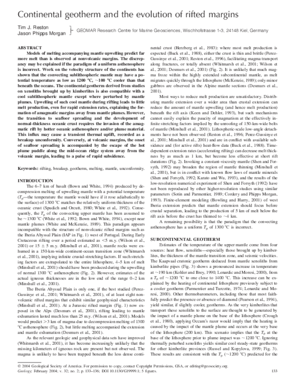 (PDF) Continental geotherm and the evolution of rifted margins