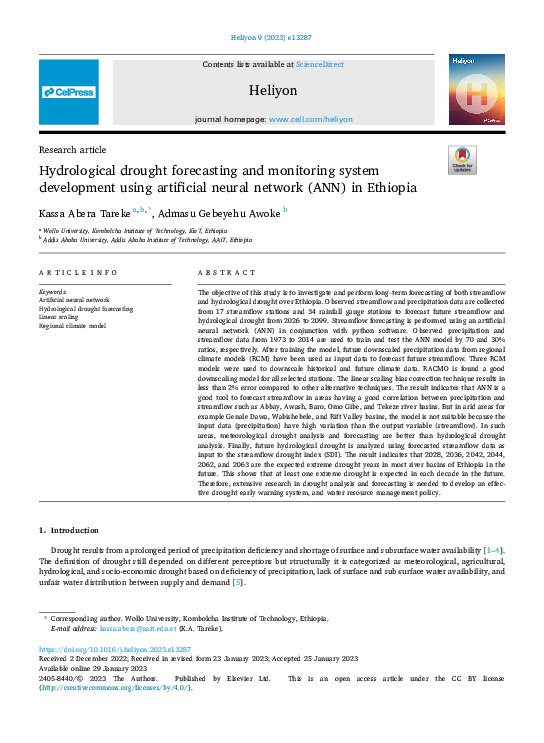 Pdf Hydrological Drought Forecasting And Monitoring System Development Using Artificial Neural