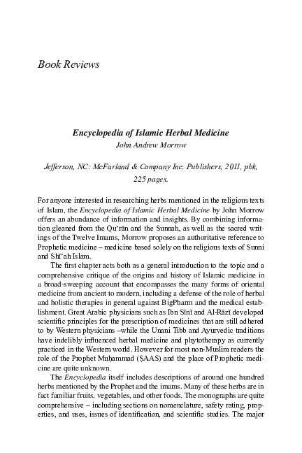 (PDF) Encyclopedia of Islamic Herbal Medicine | Andrew Pengelly ...