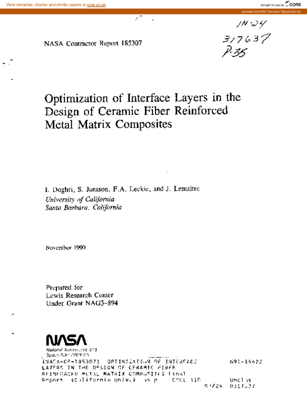 (PDF) Optimization of interface layers in the design of ceramic fiber ...