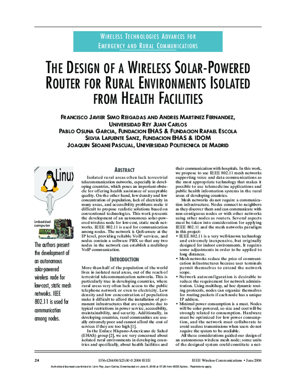 (PDF) The design of a wireless solar-powered router for rural ...
