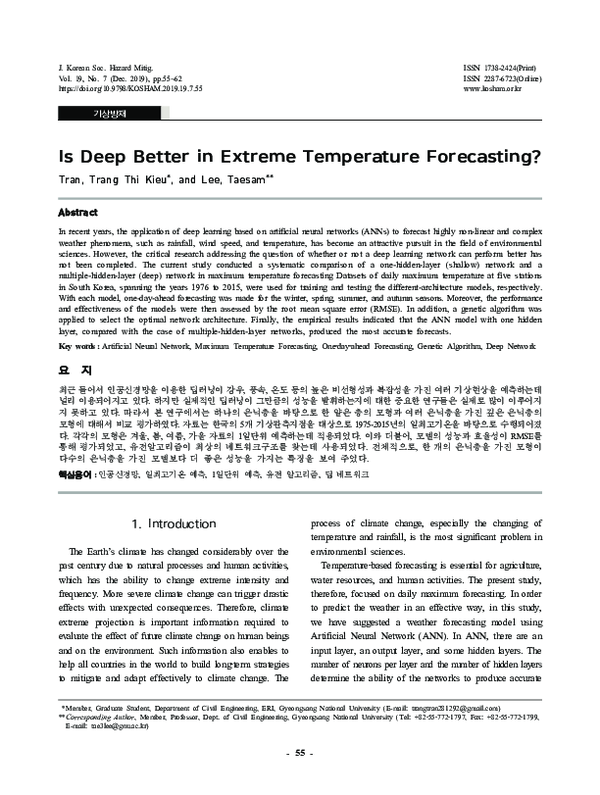 (PDF) Is Deep Better in Extreme Temperature Forecasting?