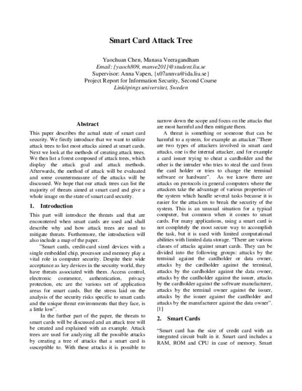 (PDF) Smart Card Attack Tree