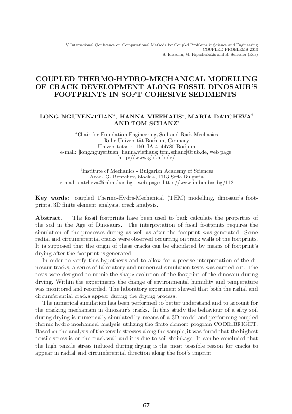 (PDF) Coupled Thermo-Hydro-Mechanical Modelling of Crack Development Along Fossil Dinosaur’s ...