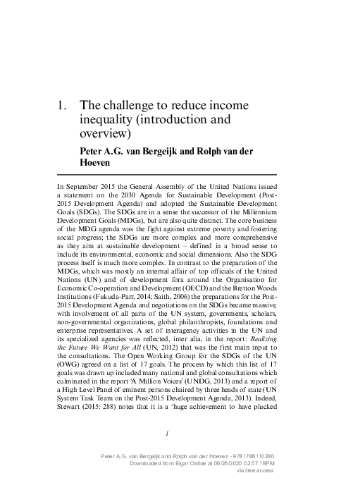 (PDF) The challenge to reduce income inequality (introduction and overview)