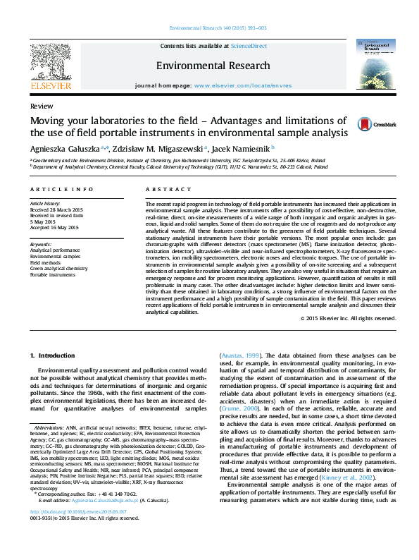(PDF) Moving your laboratories to the field - Advantages and ...