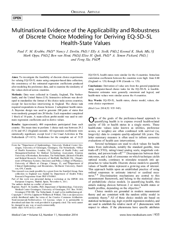 (PDF) Multinational Evidence of the Applicability and Robustness of Discrete Choice Modeling for ...