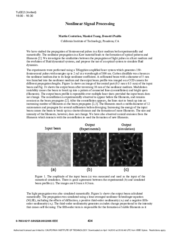 (PDF) Non-linear Signal Processing