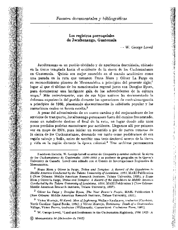 (PDF) Los registros parroquiales de Jacaltenango, Guatemala | W. George ...