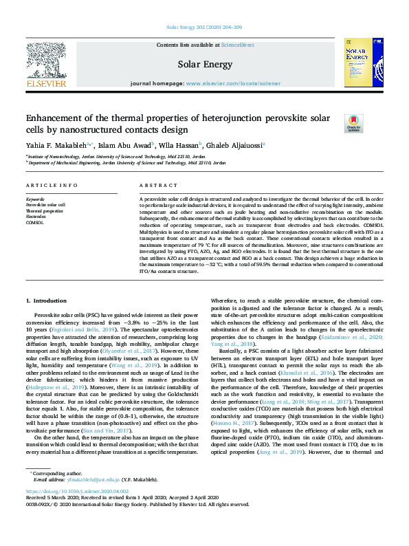 (PDF) Enhancement of the thermal properties of heterojunction ...
