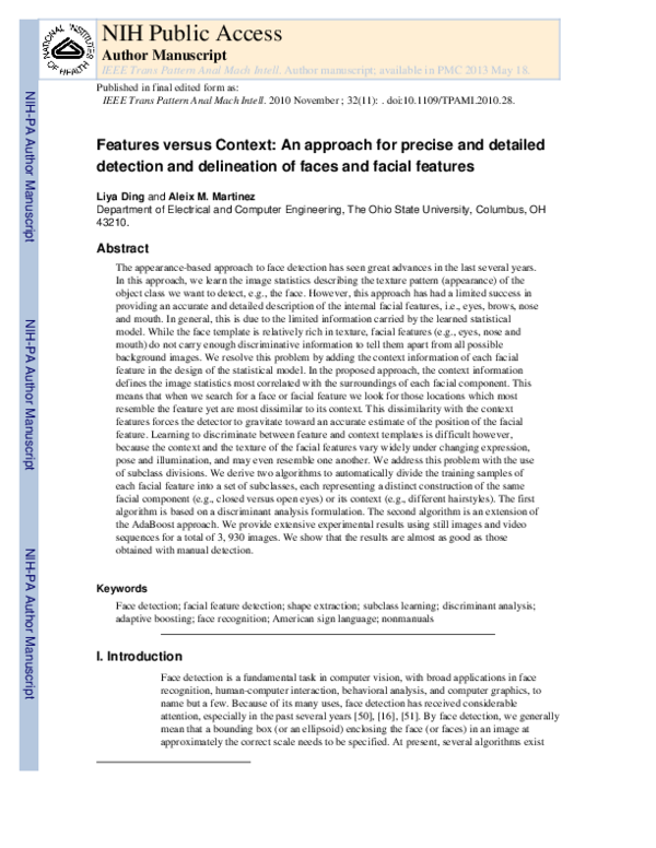 (PDF) Features versus Context: An Approach for Precise and Detailed ...