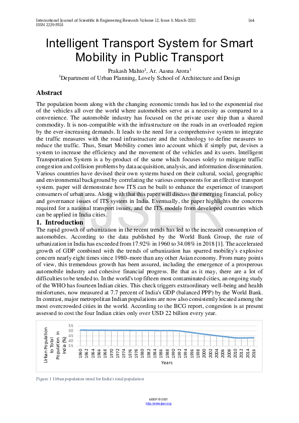 (PDF) Intelligent Transport System for Smart Mobility in Public Transport