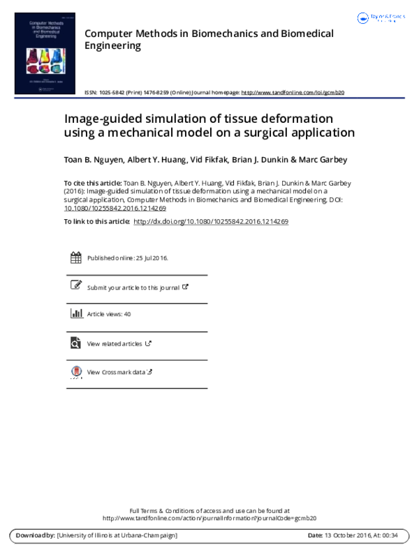 (PDF) Image-guided simulation of tissue deformation using a mechanical model on a surgical ...