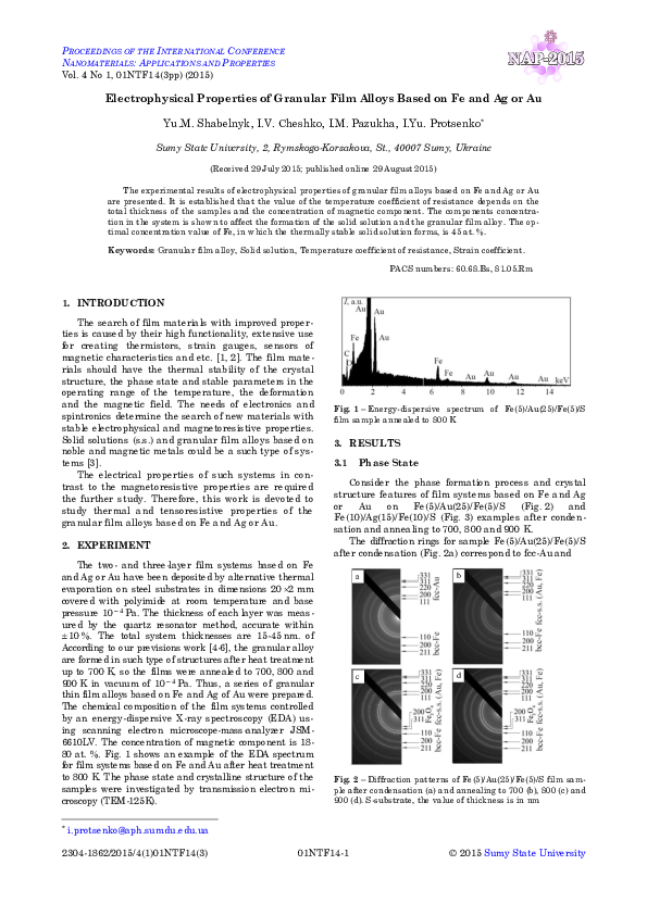 (PDF) Electrophysical properties of granular film alloys