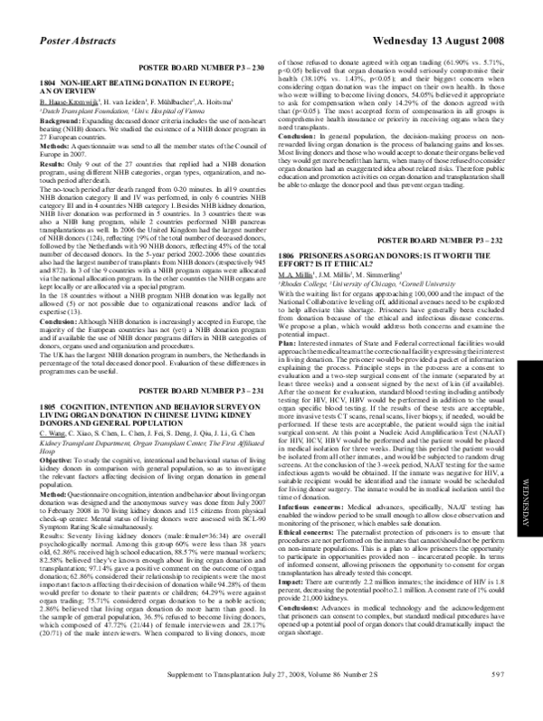 (PDF) Non-Heart Beating Donation in Europe; an Overview