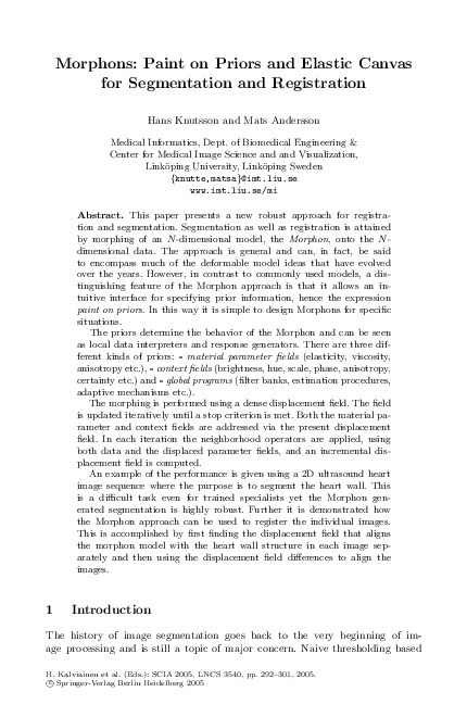 (PDF) Morphons: Paint on Priors and Elastic Canvas for Segmentation and ...