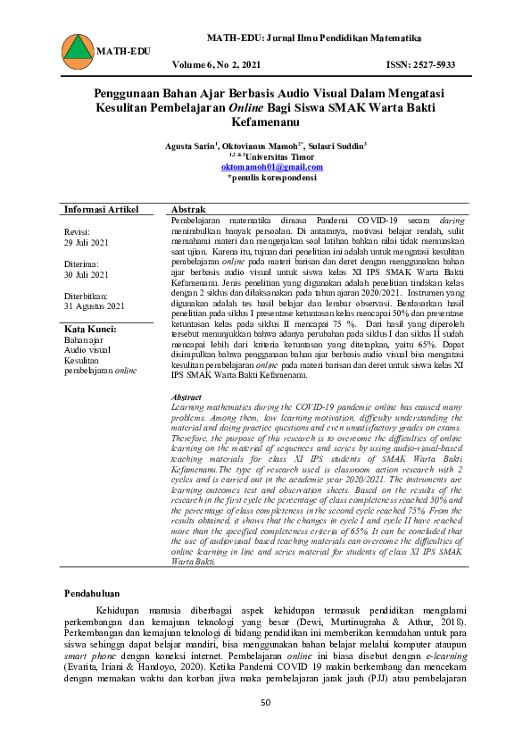 (DOC) Penggunaan Bahan Ajar Berbasis Audio Visual Dalam Mengatasi ...