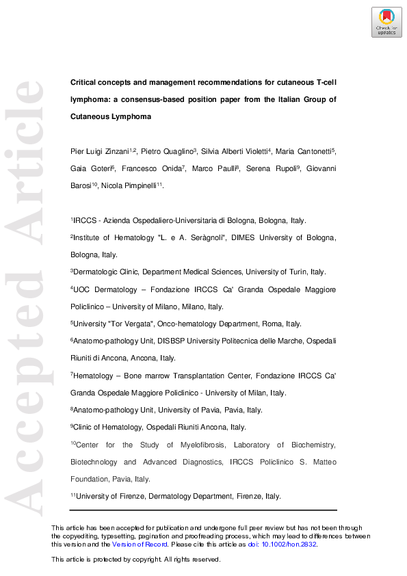 (PDF) Critical concepts and management recommendations for cutaneous T ...