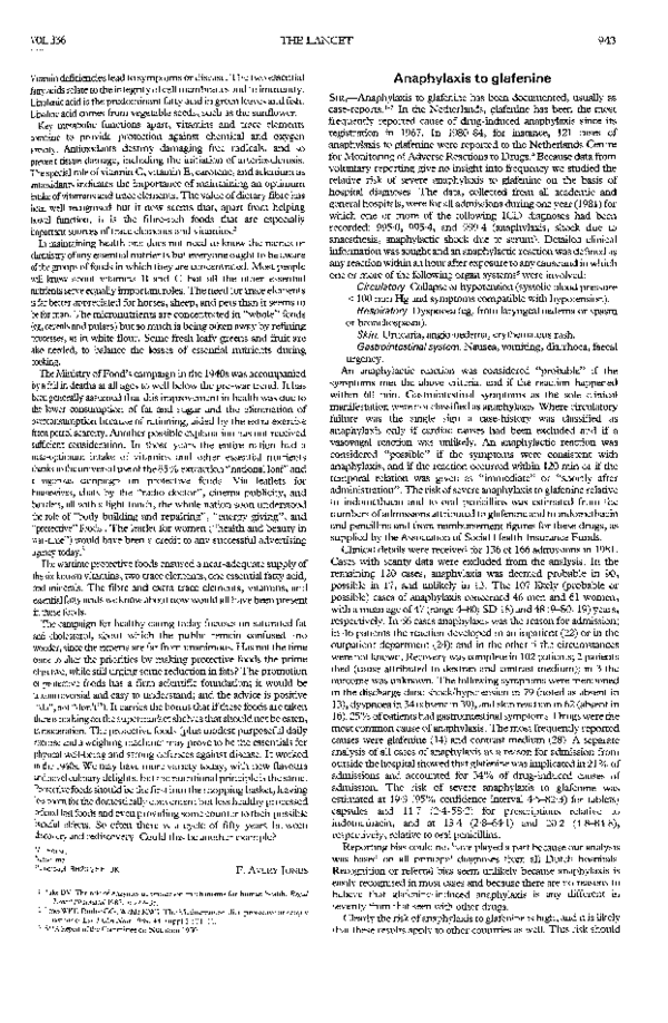 (PDF) Anaphylaxis to glafenine