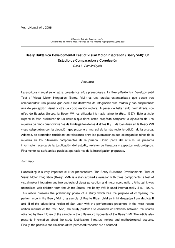 (PDF) Beery Buktenica Developmental Test of Visual Motor Integration ...