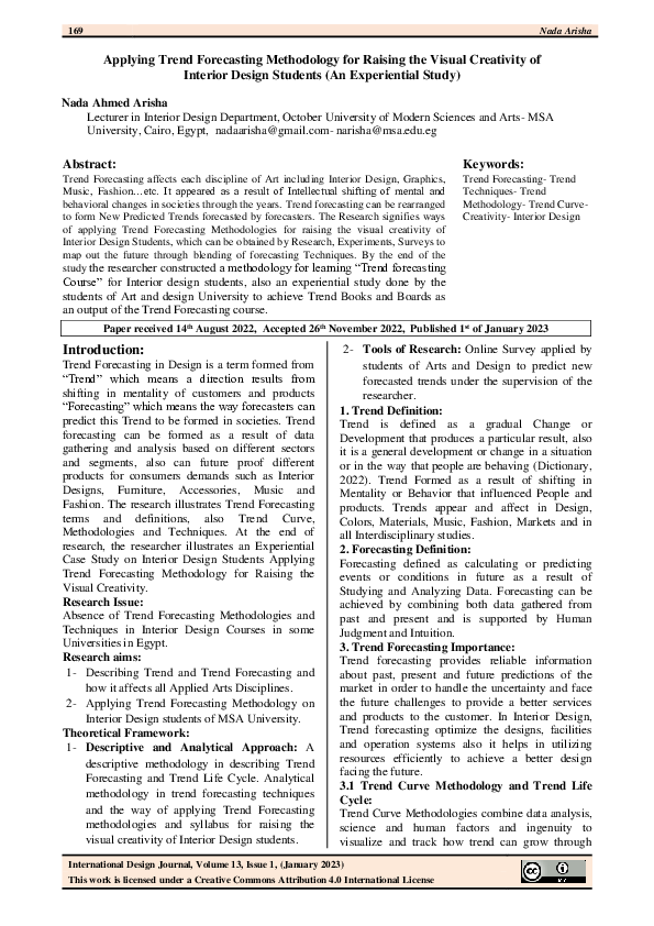(PDF) Applying Trend Forecasting Methodology for Raising the Visual ...