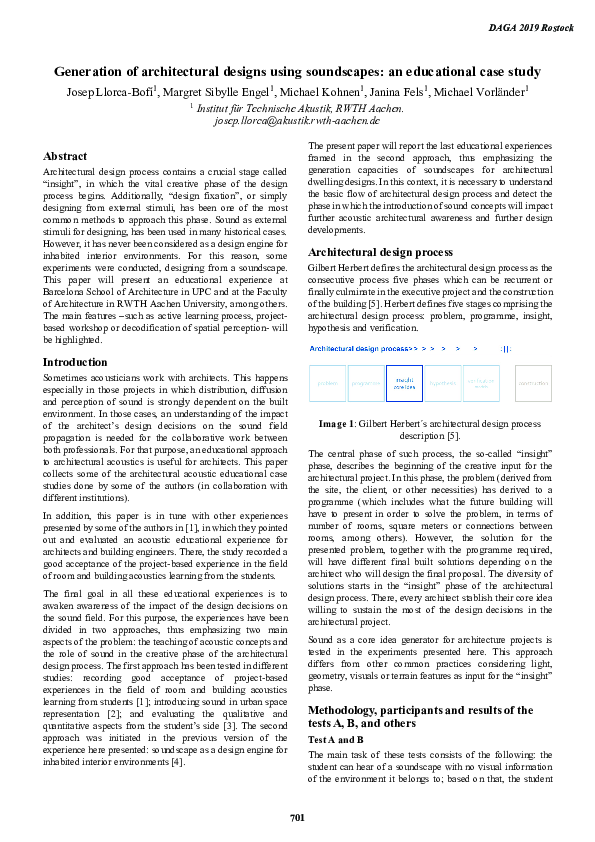 (PDF) Generation of architectural designs using soundscapes : an ...