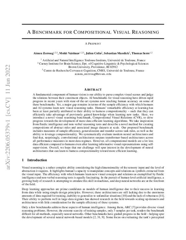 (PDF) A Benchmark for Compositional Visual Reasoning | Julien Colin - Academia.edu
